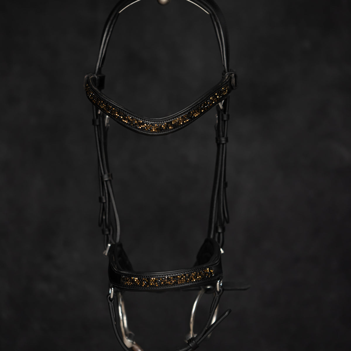 Anatomische Trense Basic - Gold/Schwarz – CrownHorse